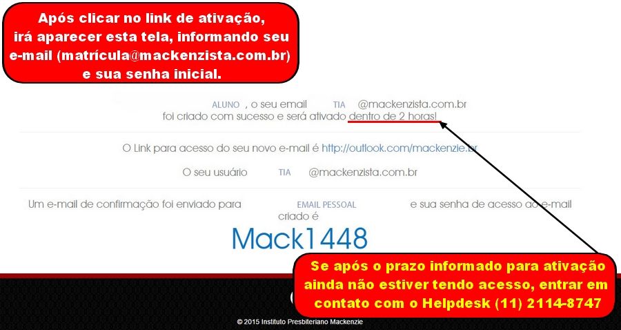 Ativação do e-mail Mackenzista (Alunos) | Mackenzie